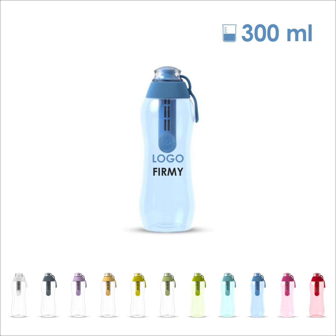 Reklamowe butelki Dafi 0,3l z nadrukiem logo - akcjafiltracja.pl