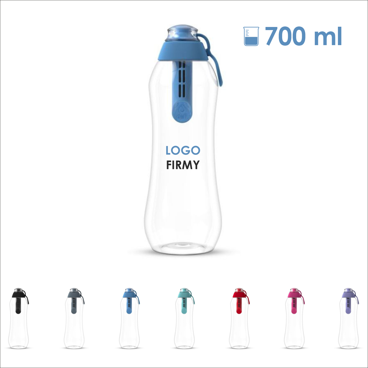 Reklamowe butelki Dafi Soft 0,7l z nadrukiem logo - akcjafiltracja.pl