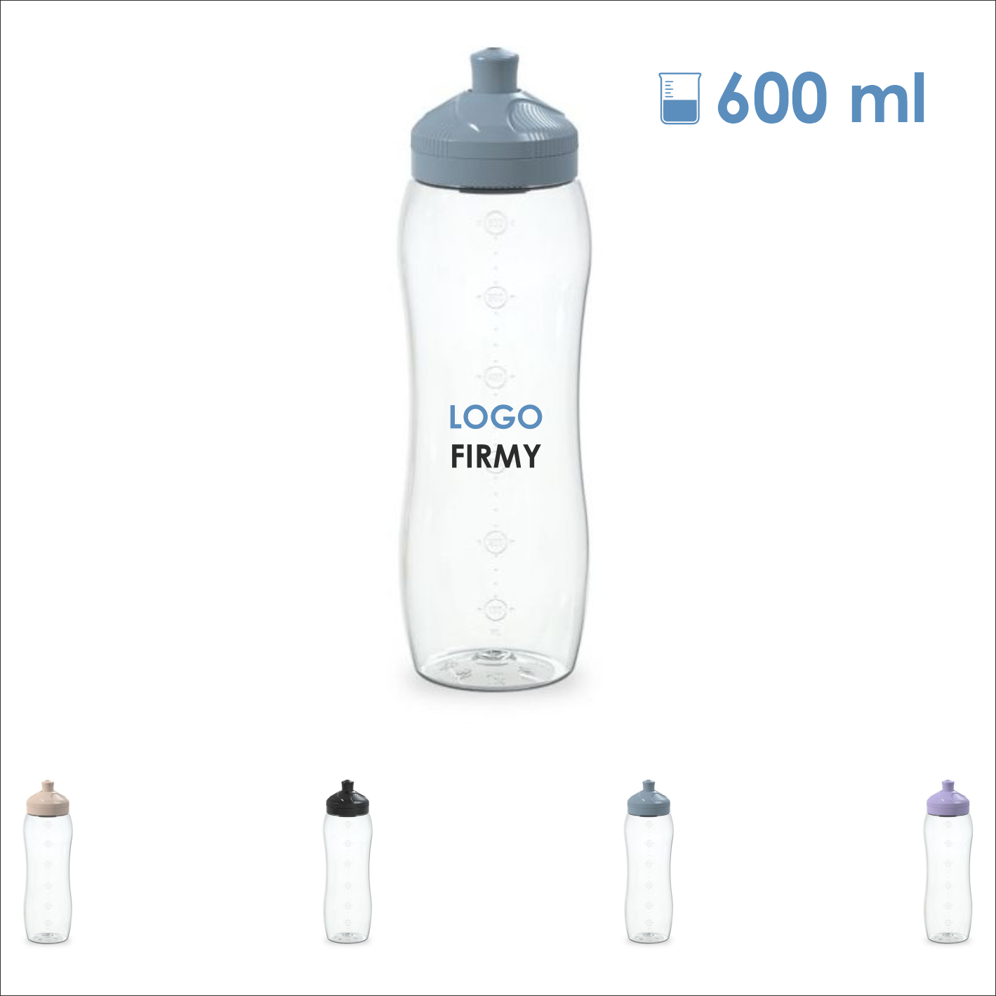 Reklamowe bidony Dafi Twist 0,6l z logo firmy - akcjafiltracja.pl